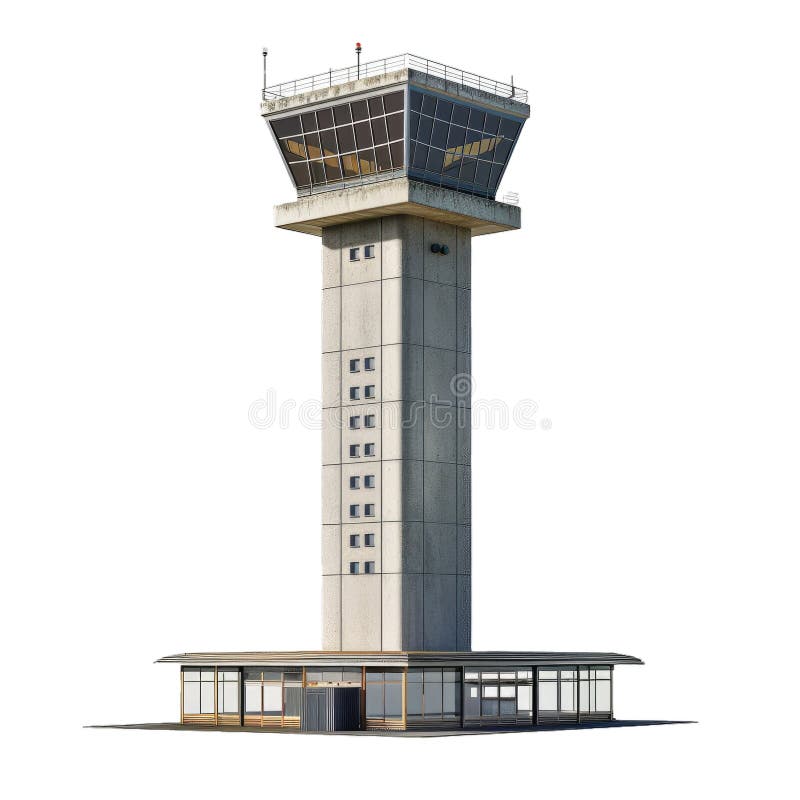 Modern Air Traffic Control Tower Isolated on Transparent Background ...