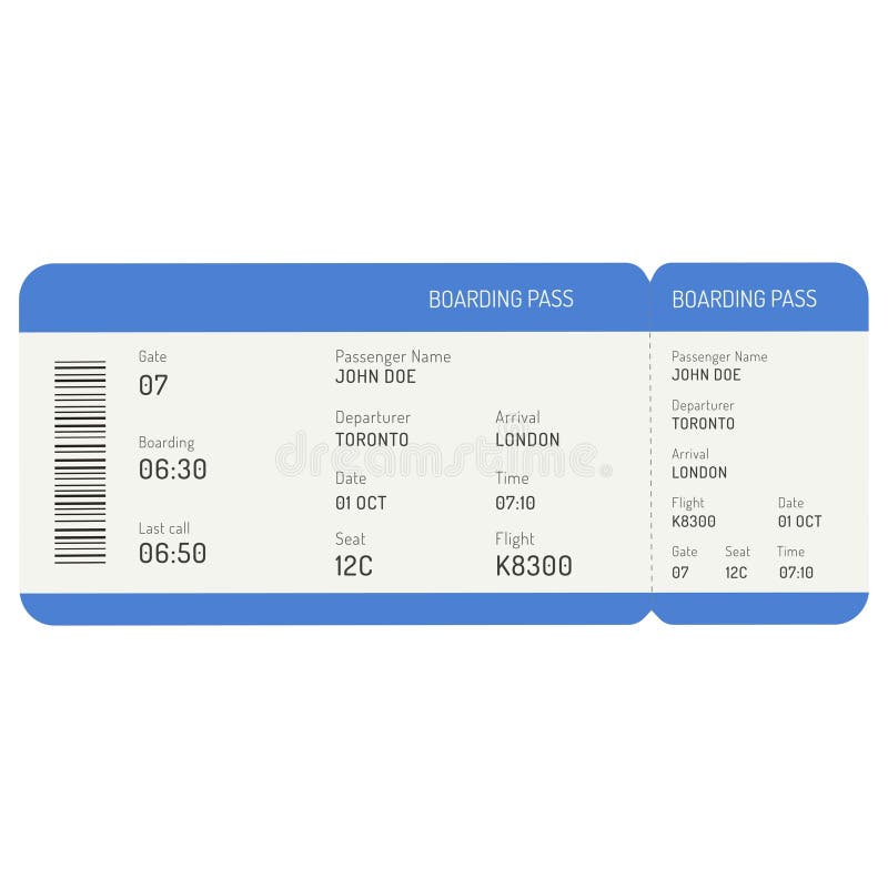 Set Of Airline Boarding Pass Stock Vector Illustration Of