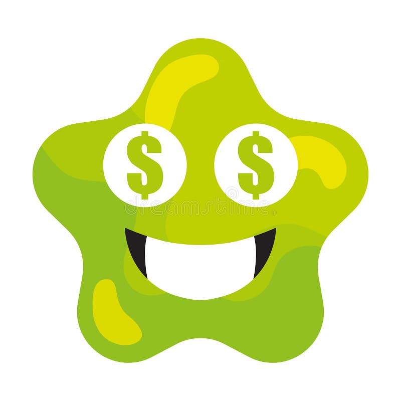 Isolated Ambitious Cute Star Shape Emoji Vector Stock Vector ...