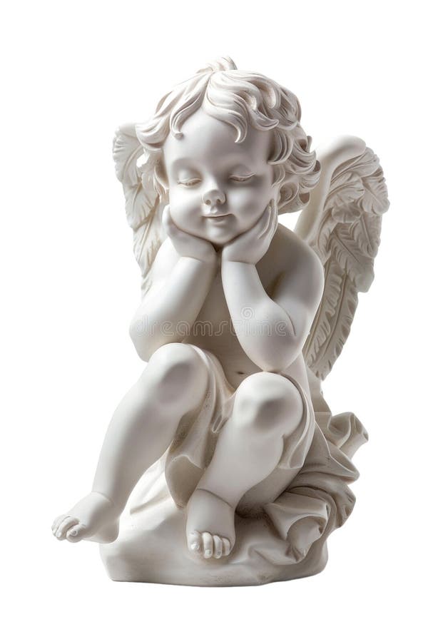 Isolated Angel Baby Statue on Transparent Background Stock Illustration ...