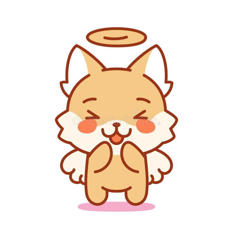 Isolated angel kitten stock vector. Illustration of kitten - 194173712