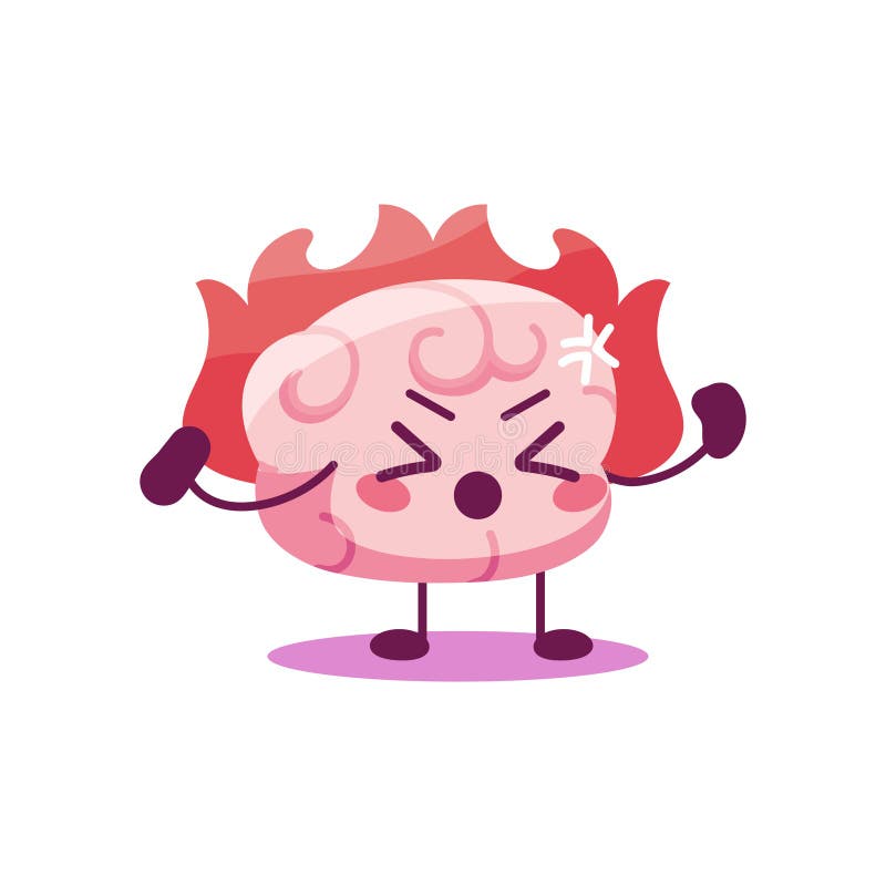 Isolated angry brain stock vector. Illustration of funny - 214340310