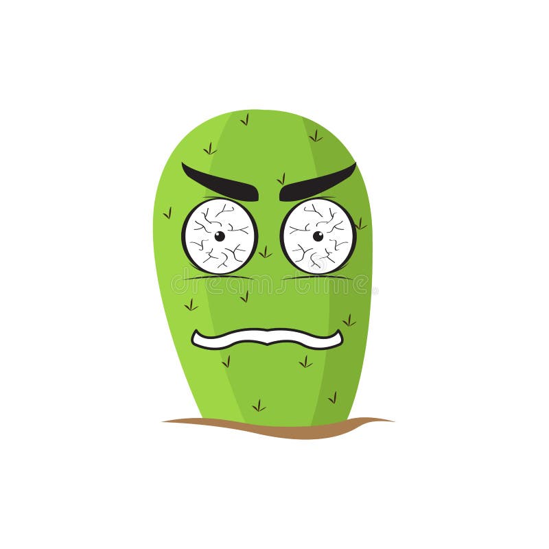Isolated Angry Cactus Character Stock Vector - Illustration of design ...