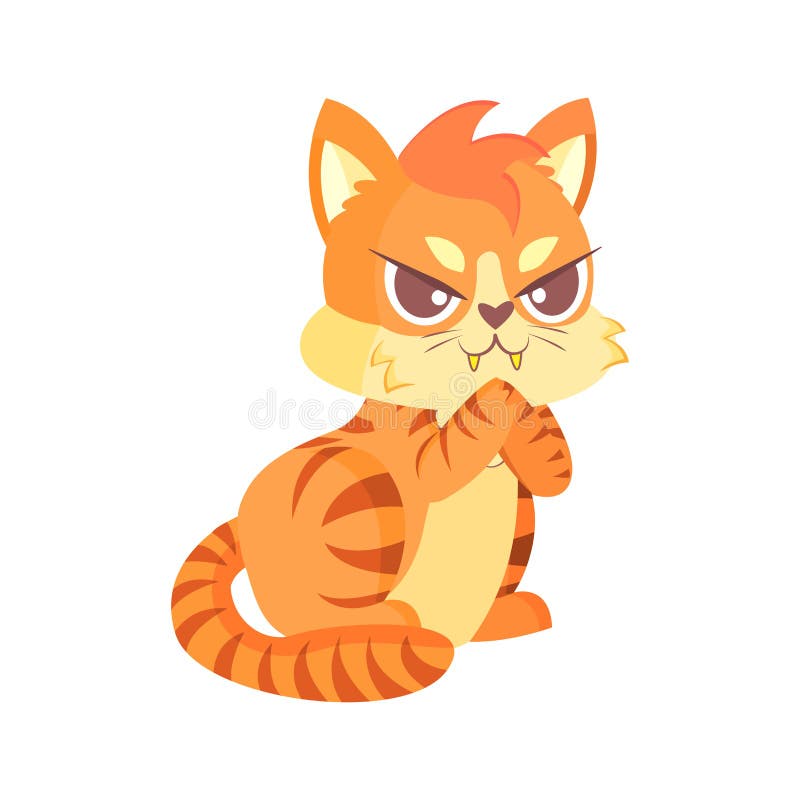 Isolated Angry Cute Cat Character Vector Stock Vector - Illustration of ...