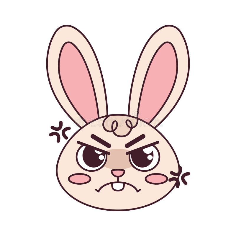 Isolated Angry Rabbit Cartoon Avatar Vector Stock Vector - Illustration ...