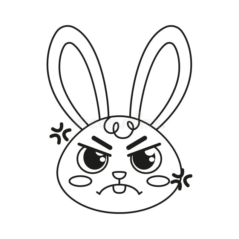 Isolated Angry Rabbit Cartoon Avatar Vector Stock Vector - Illustration ...