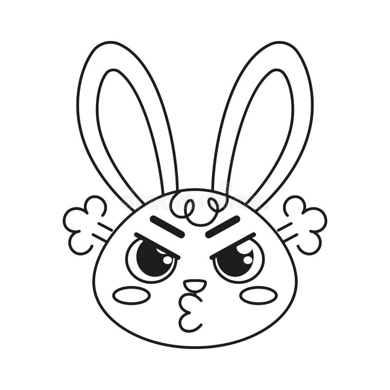 Isolated Angry Rabbit Cartoon Avatar Vector Stock Vector - Illustration ...