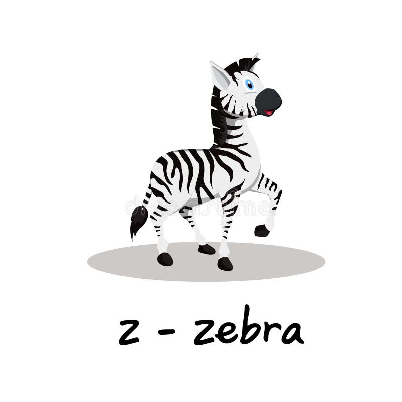 Animal alphabet with zebra stock vector. Illustration of cartoon - 31395703