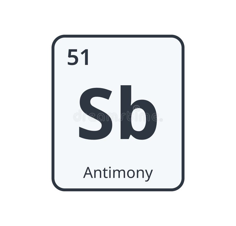 Isolated Antimony Chemical Symbol. Vector for Science. Stock Vector ...