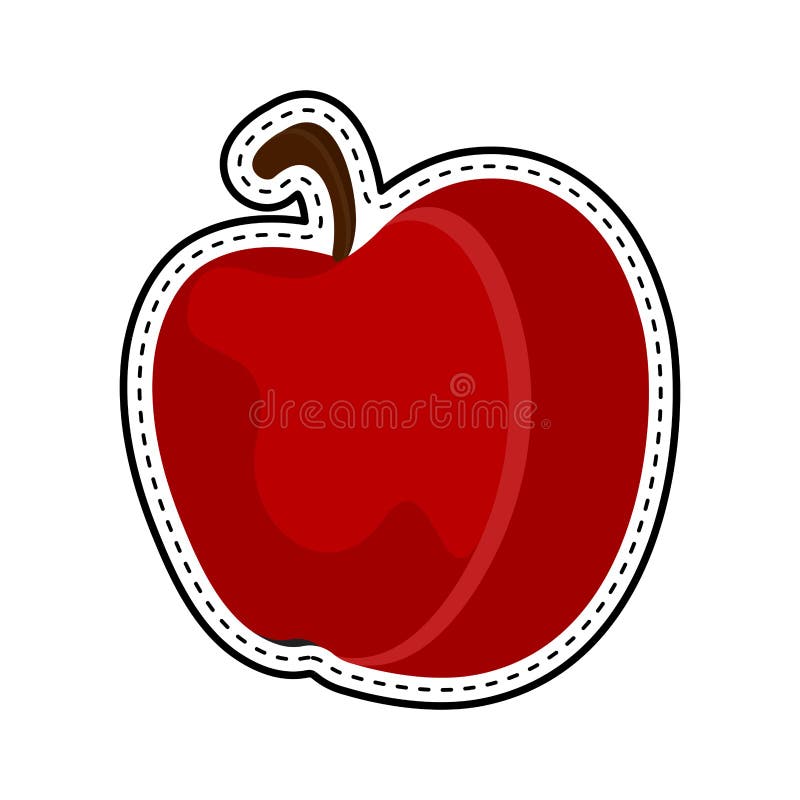 Isolated Apple Dotted Sticker Stock Vector - Illustration of style ...