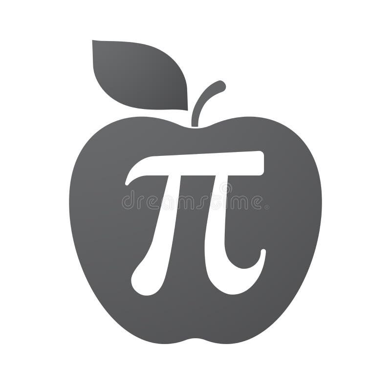 Isolated Apple Fruit with the Number Pi Symbol Stock Illustration ...