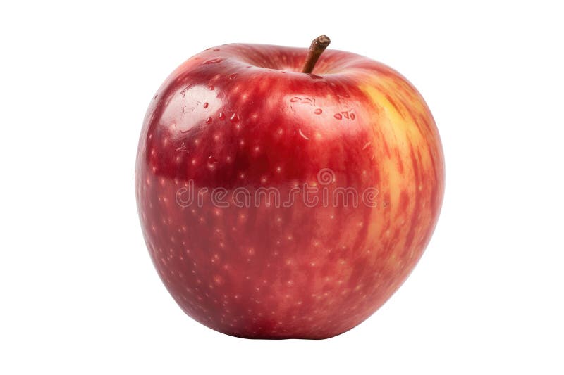 Isolated Apple. Whole Red, Apple Fruit with Leaf Isolated on White ...
