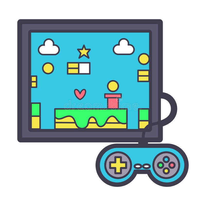 Isolated Arcade with an Incorporated Joystick and Screen Stock Vector ...