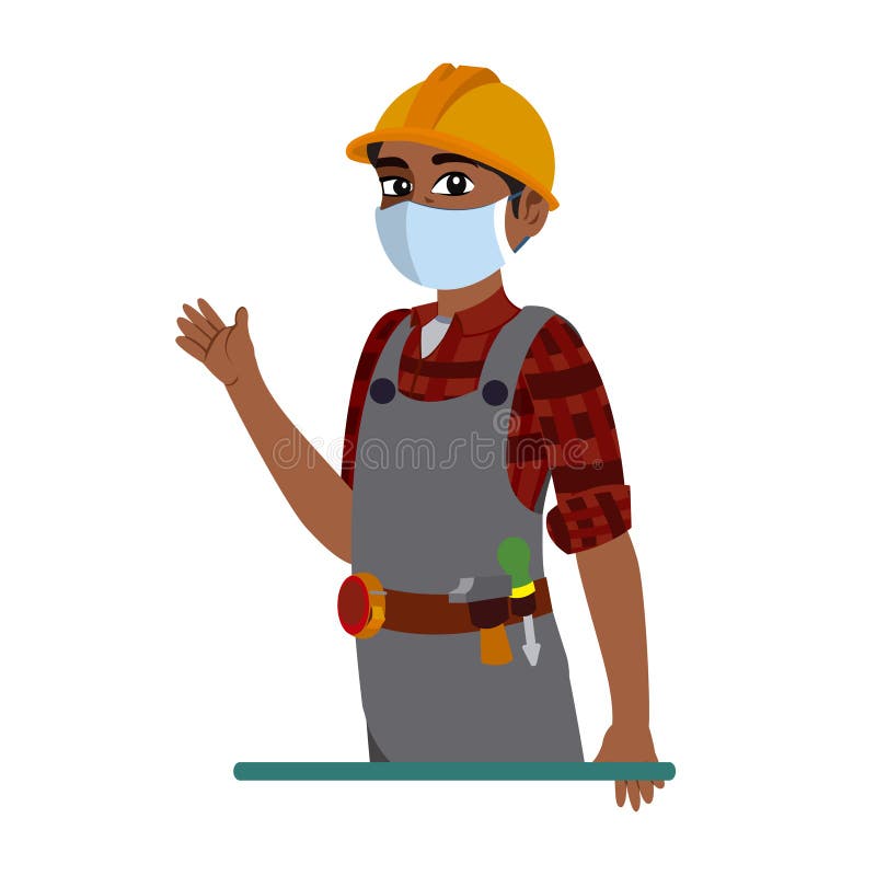 Isolated Architect Wearing a Face Mask Stock Vector - Illustration of ...