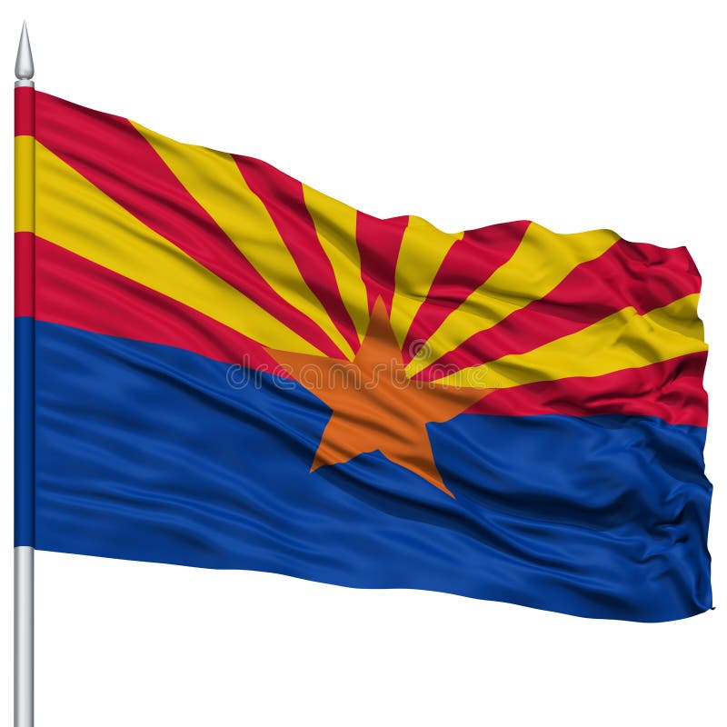 Isolated Arizona Flag on Flagpole, USA State Stock Illustration ...