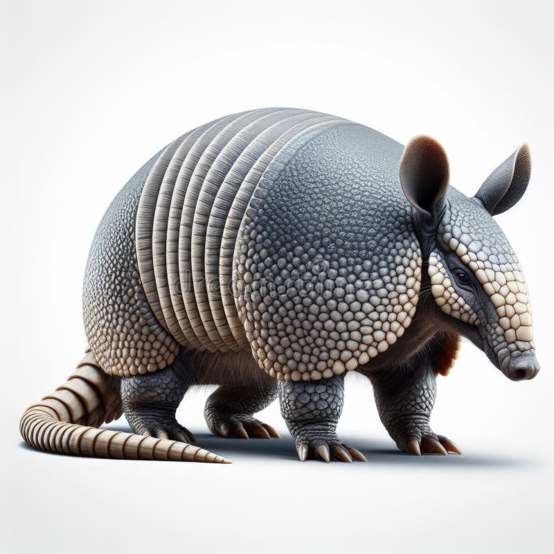 Image of Isolated Armadillo Against Pure White Background, Ideal for ...