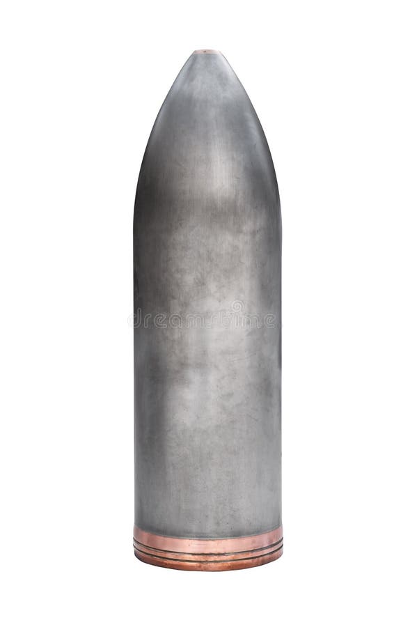 Isolated Artillery Shell Casing Stock Image - Image of explosive ...