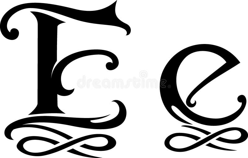 Letter E Monogram stock illustration. Illustration of alphabet - 128692693