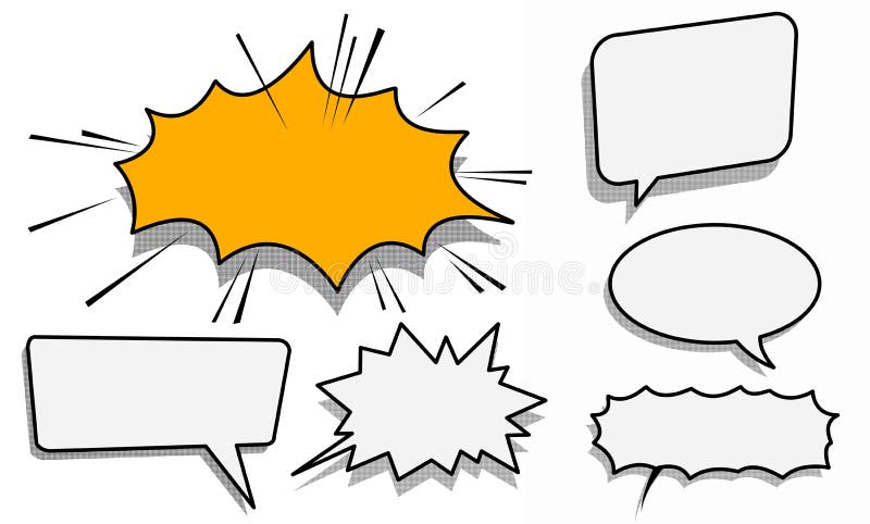 Isolated Artwork Illustration of Comic Dialog Boxes on White Background ...