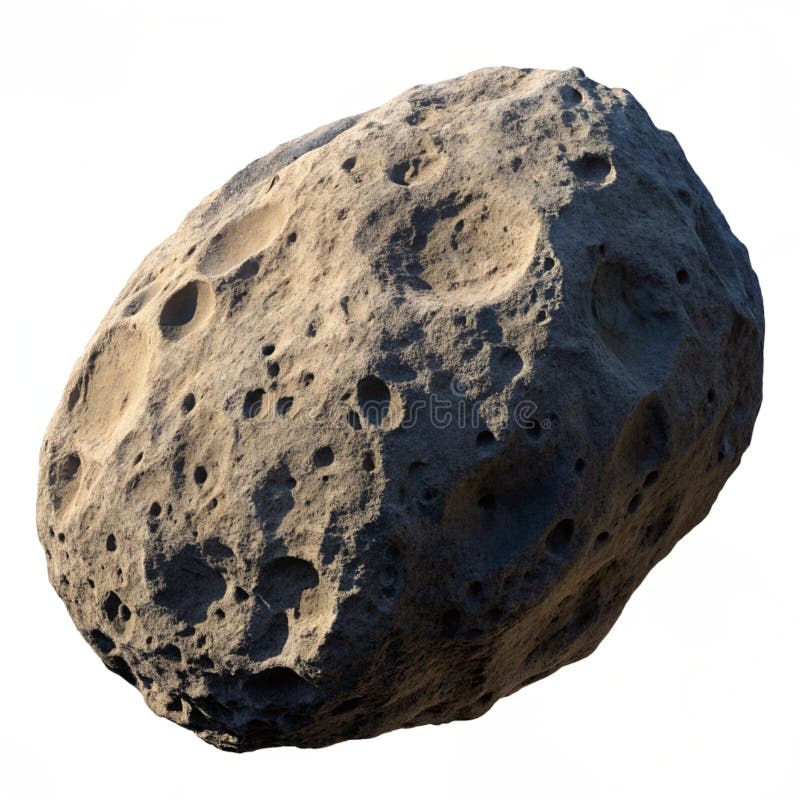 Isolated Asteroid in Space Isolated on White Background Stock Illustration - Illustration of ...