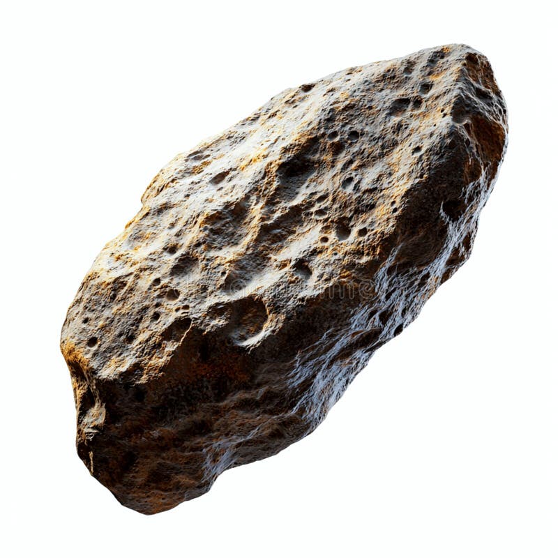 Isolated Asteroid Space Rock Meteorite on a White Surface Isolated on ...