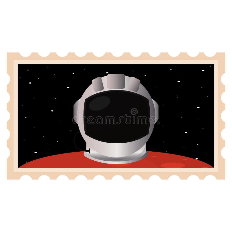 Isolated Astronaut Helmet in Mars Stock Vector - Illustration of ...