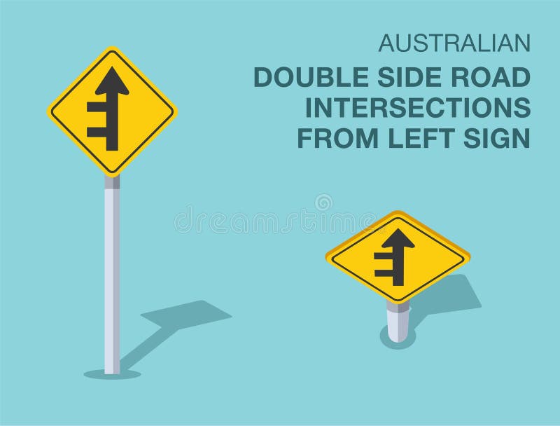 Isolated Australian "double Side Road Intersections from Left" Road ...