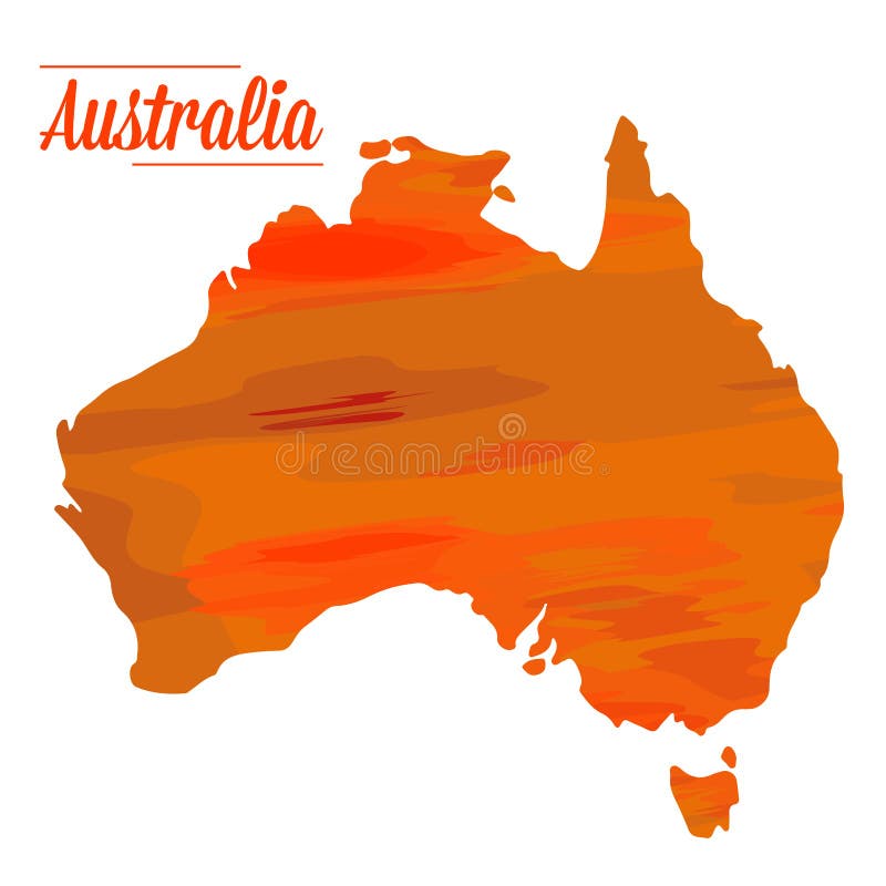 Isolated Australian map stock vector. Illustration of national - 87384987