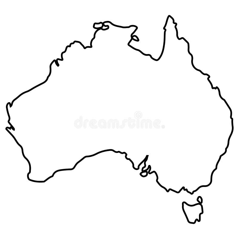 Isolated Australian map stock vector. Illustration of australia - 87385197