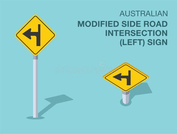 Isolated Australian "modified Side Road Intersection To the Left" Road ...