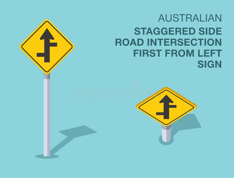 Isolated Australian "staggered Side Road Intersection First from Left ...