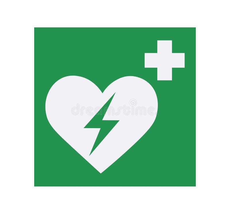 Isolated Automated External Heart Defibrillator Symbol. Vector ...