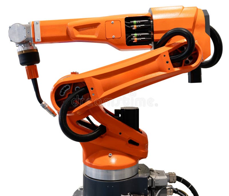 Isolated Automatic Welding Robot Arm Stock Photo - Image of manufacture ...