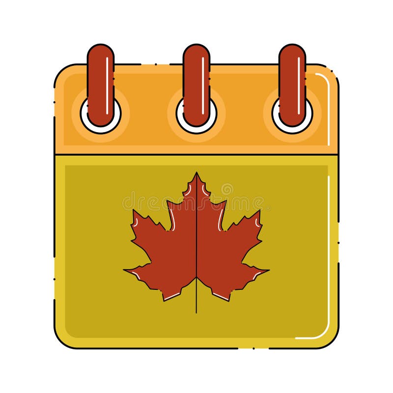 Isolated Autumn Calendar with a Maple Leaf Icon Vector Stock Vector ...