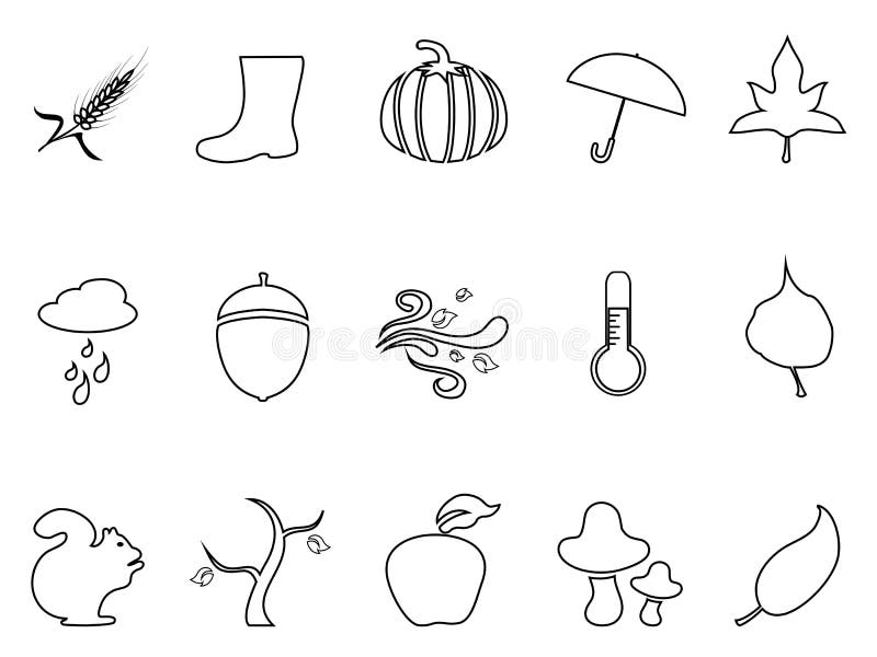 Autumn Outline Vector Icon. Thin Line Black Autumn Icon, Flat Vector ...