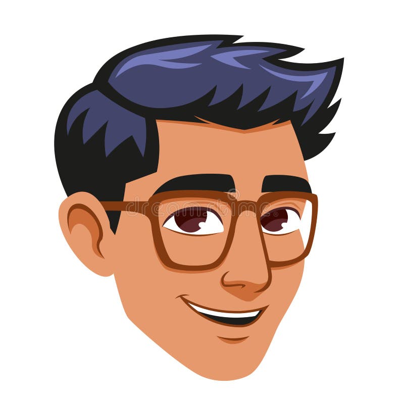 Isolated Avatar of a Man with Glasses Vector Stock Vector ...