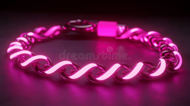 An Isolated Background Showcases a Modern 3D Neon Chain Icon Stock ...