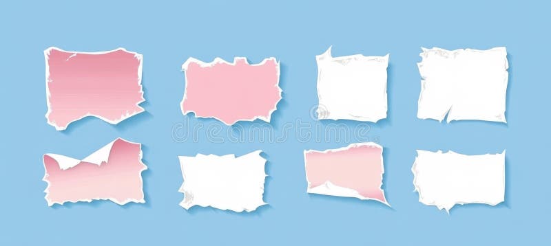 Isolated on a Background, Torn Colored Paper Pieces Create a Modern ...