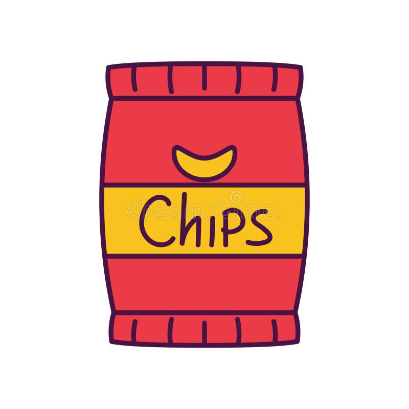 Isolated Bag of chips icon stock vector. Illustration of vector - 220364011