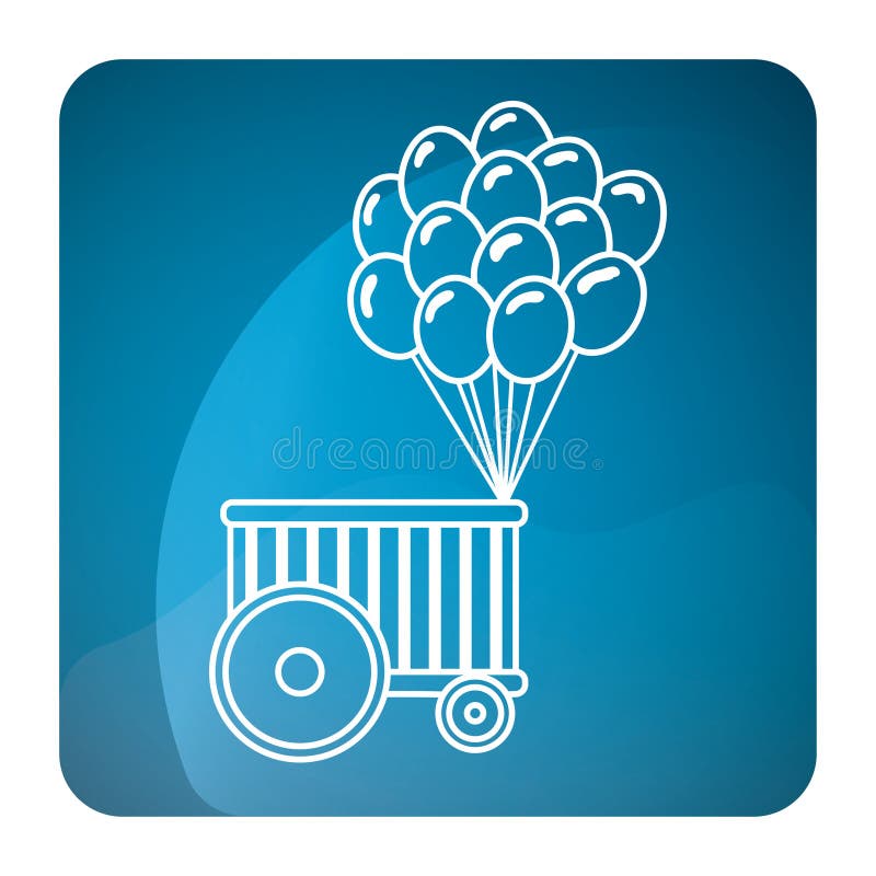 Isolated Balloons Carnival Cart Icon Vector Stock Vector - Illustration ...