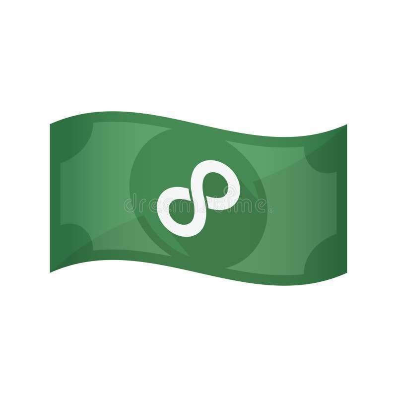 Isolated Bank Note with an Infinite Sign Stock Illustration ...