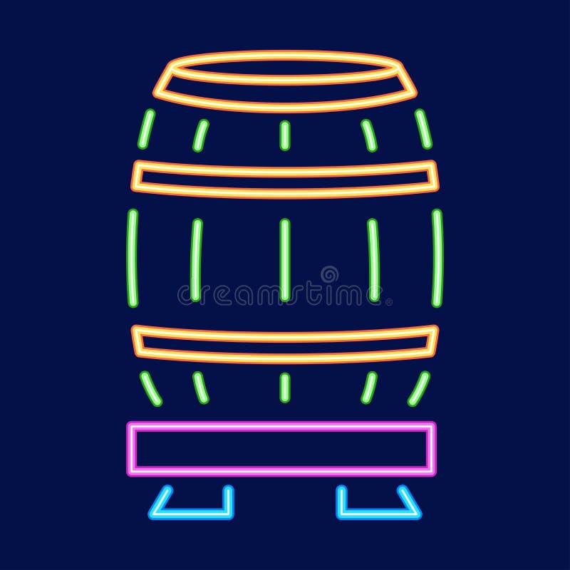 Isolated Barrel Neon Oktoberfest Vector Illustration Stock Vector ...