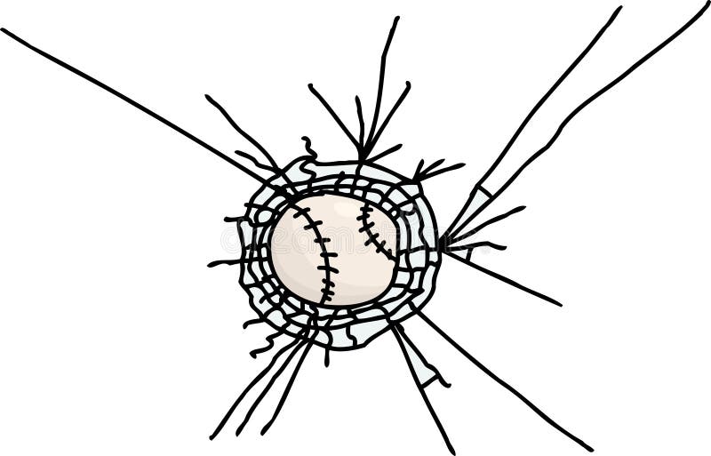 Broken Glass Window Baseball