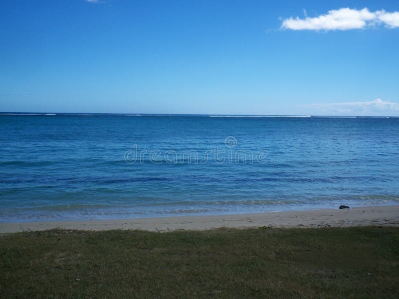 Isolated Beach with Clear Sky and Sea Stock Photo - Image of view ...