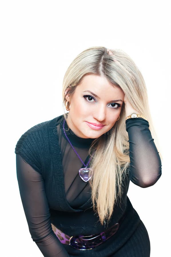 Isolated Beautiful Young Girl Stock Image - Image of indoors, caucasian ...