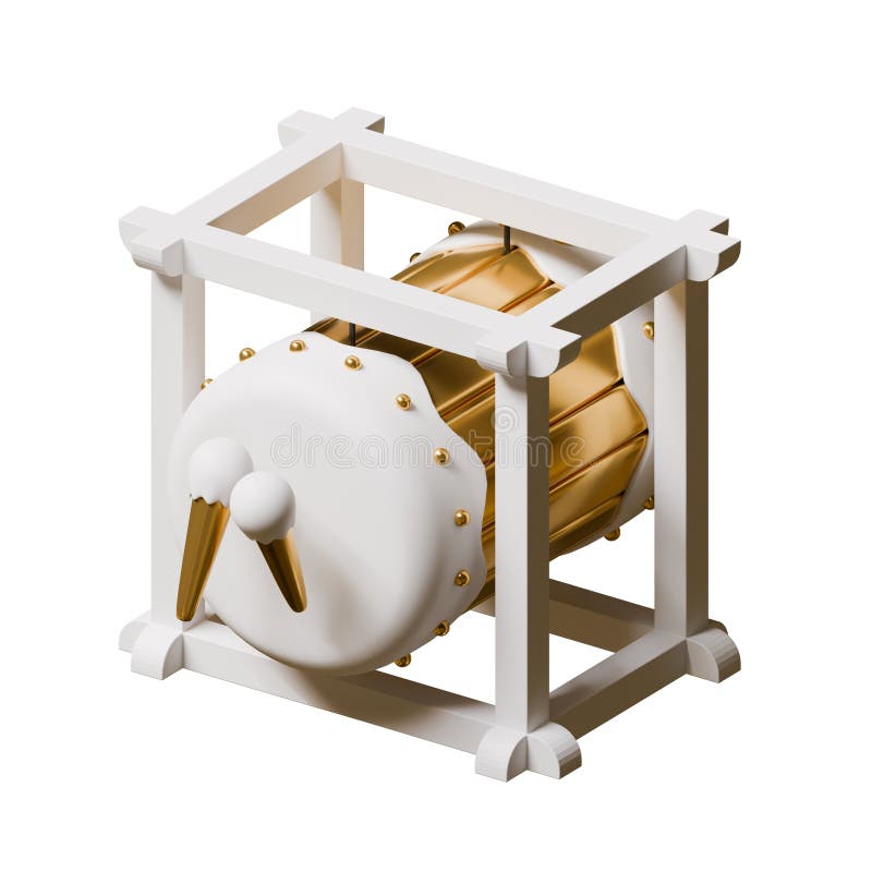 Bedug 3D Render Design Element Top Side View Stock Illustration ...