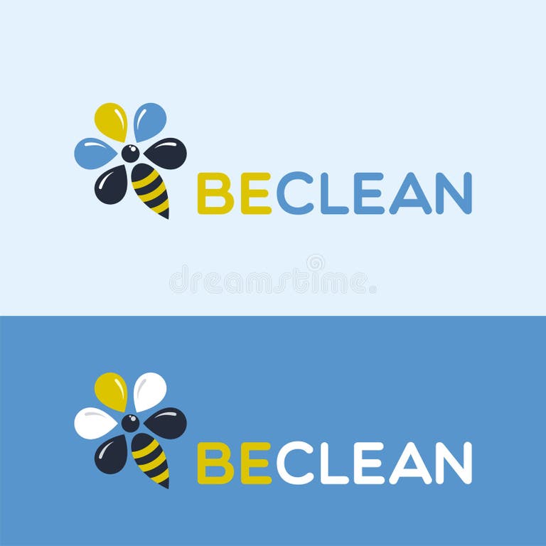 Bee Clean Logo stock vector. Illustration of liquid - 180008564