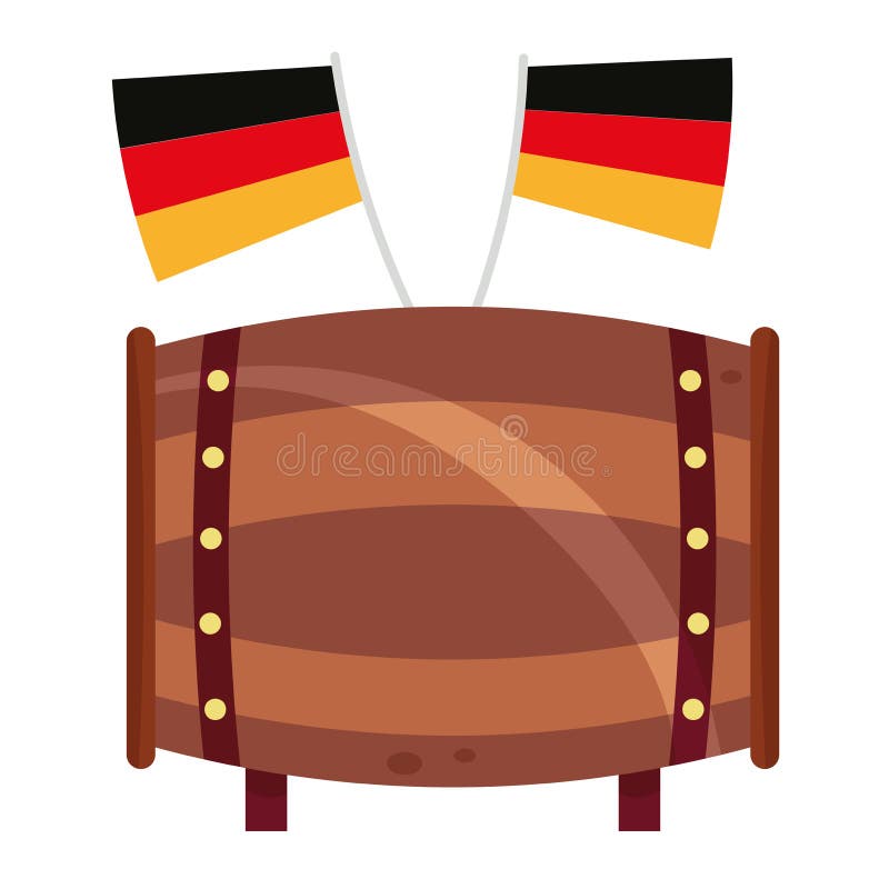 Isolated Beer Barrel with Pair of Flags of Germany Vector Stock Vector ...