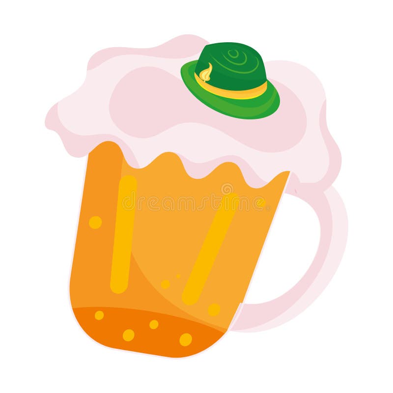 Isolated Beer Glass with Foam and German Hat Vector Stock Vector ...