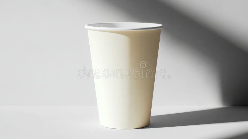 Isolated Beige Paper Cup on White Surface with Soft Shadows, Perfect ...